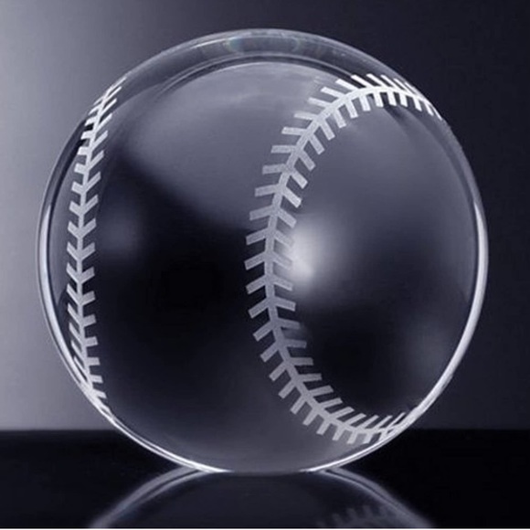 amlong | Accents | Crystal Etched Baseball Paperweight | Poshmark